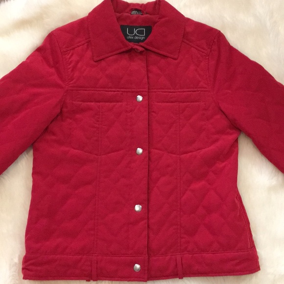 Utex | Jackets & Coats | Utex Design Quilted Red Button Up Jacket ...